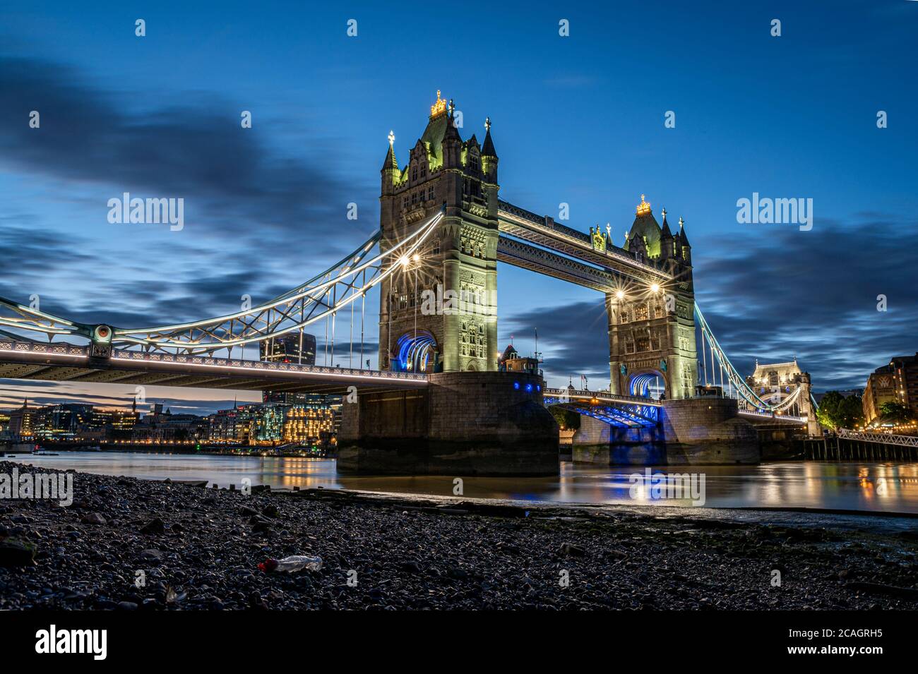 Tower Bridge in the blue hour, London Stock Photo - Alamy