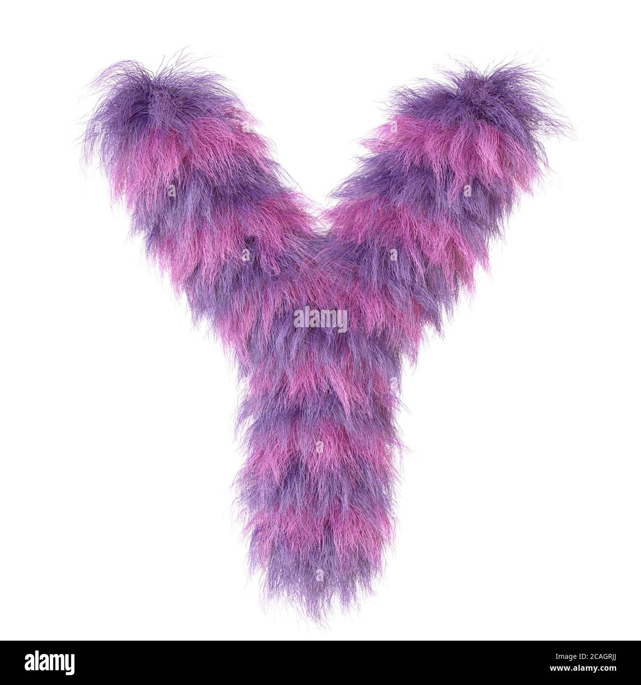 3d decorative cartoon animal purple fur letter Y Stock Photo - Alamy