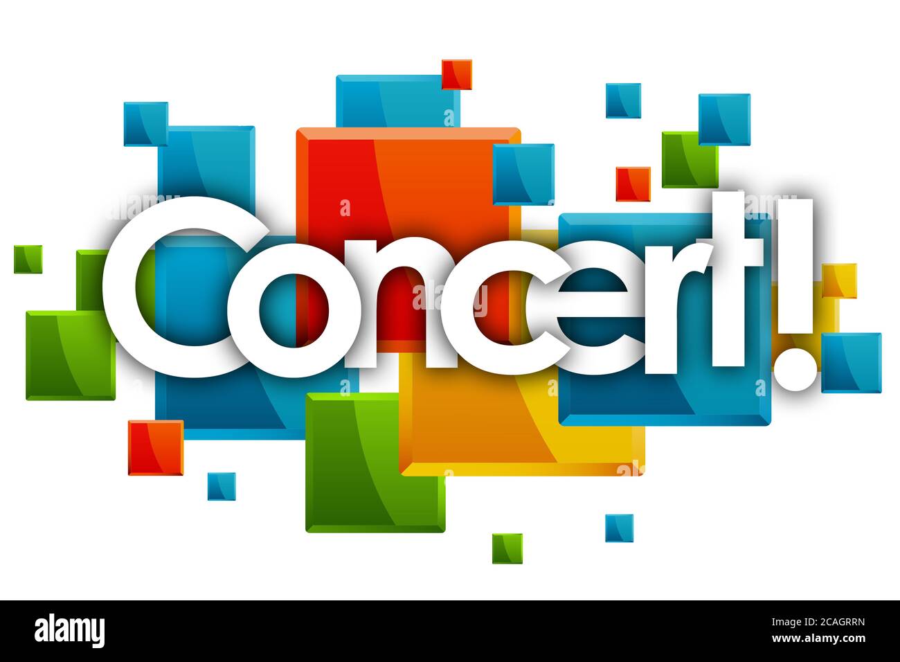 concert word in rectangles and white background Stock Photo - Alamy