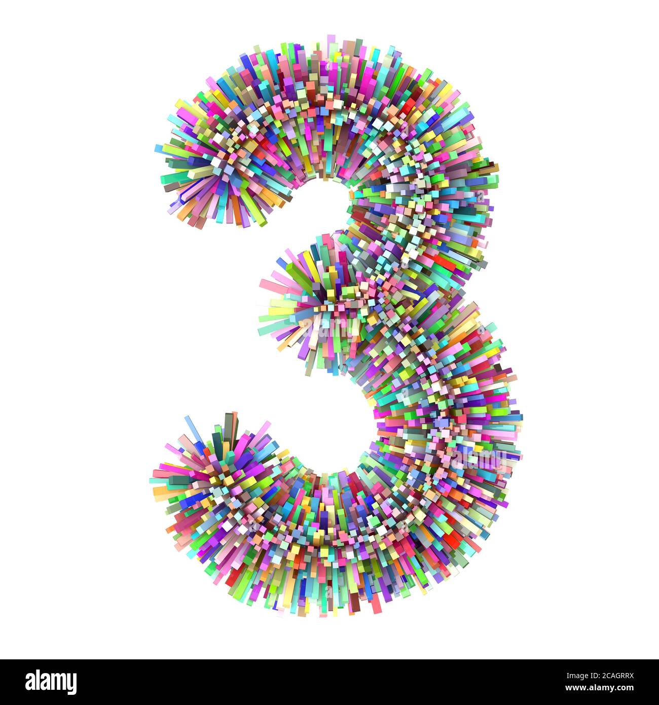 3d Multicolor Bricks creative cute decorative number 3 Stock Photo - Alamy
