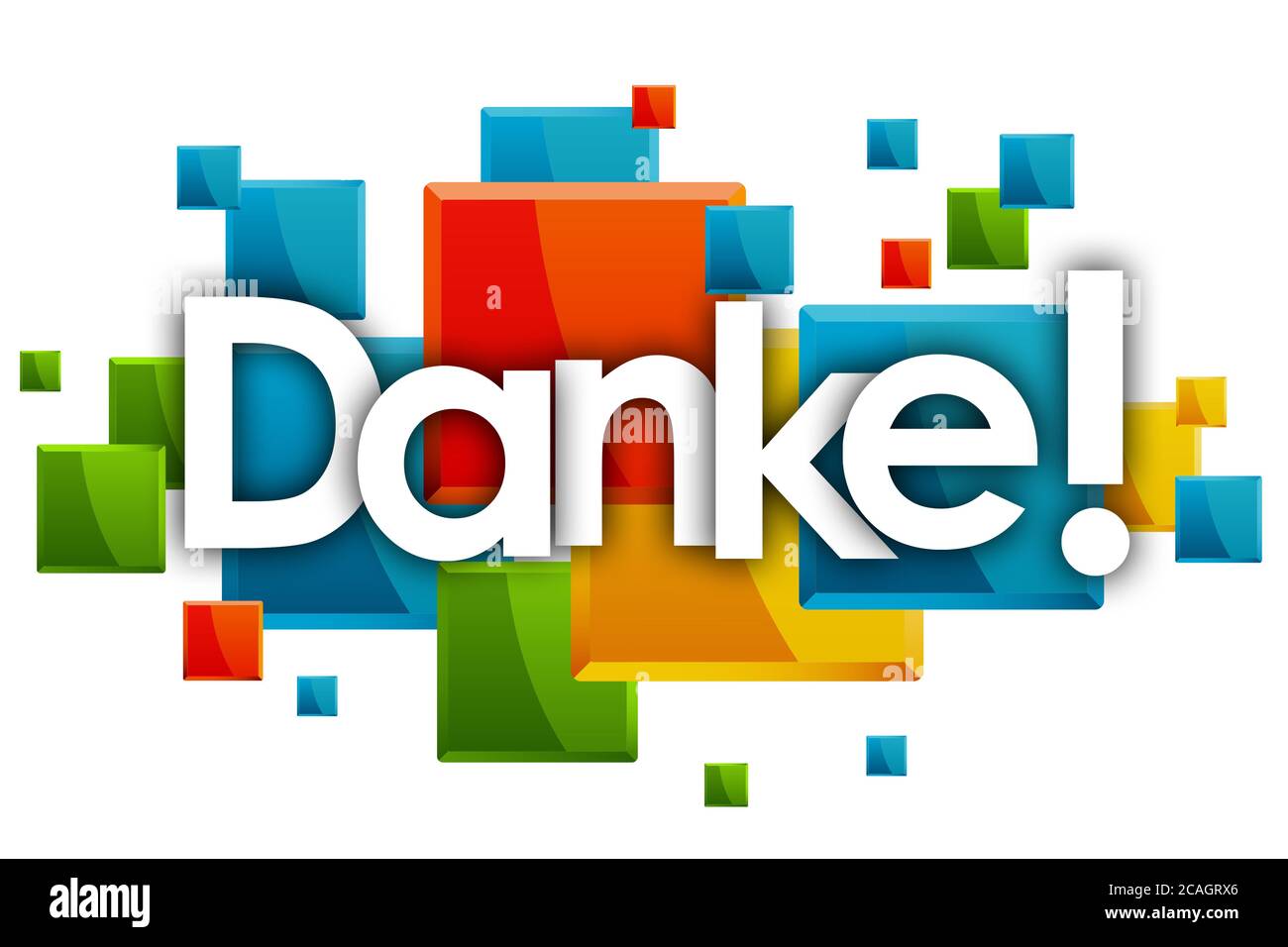 danke word in rectangles and white background Stock Photo - Alamy