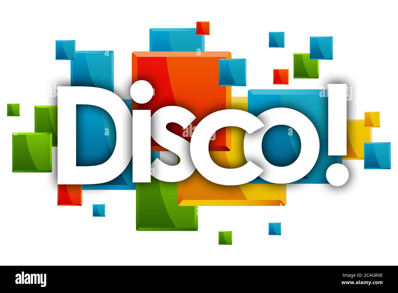 disco word in rectangles background Stock Photo - Alamy