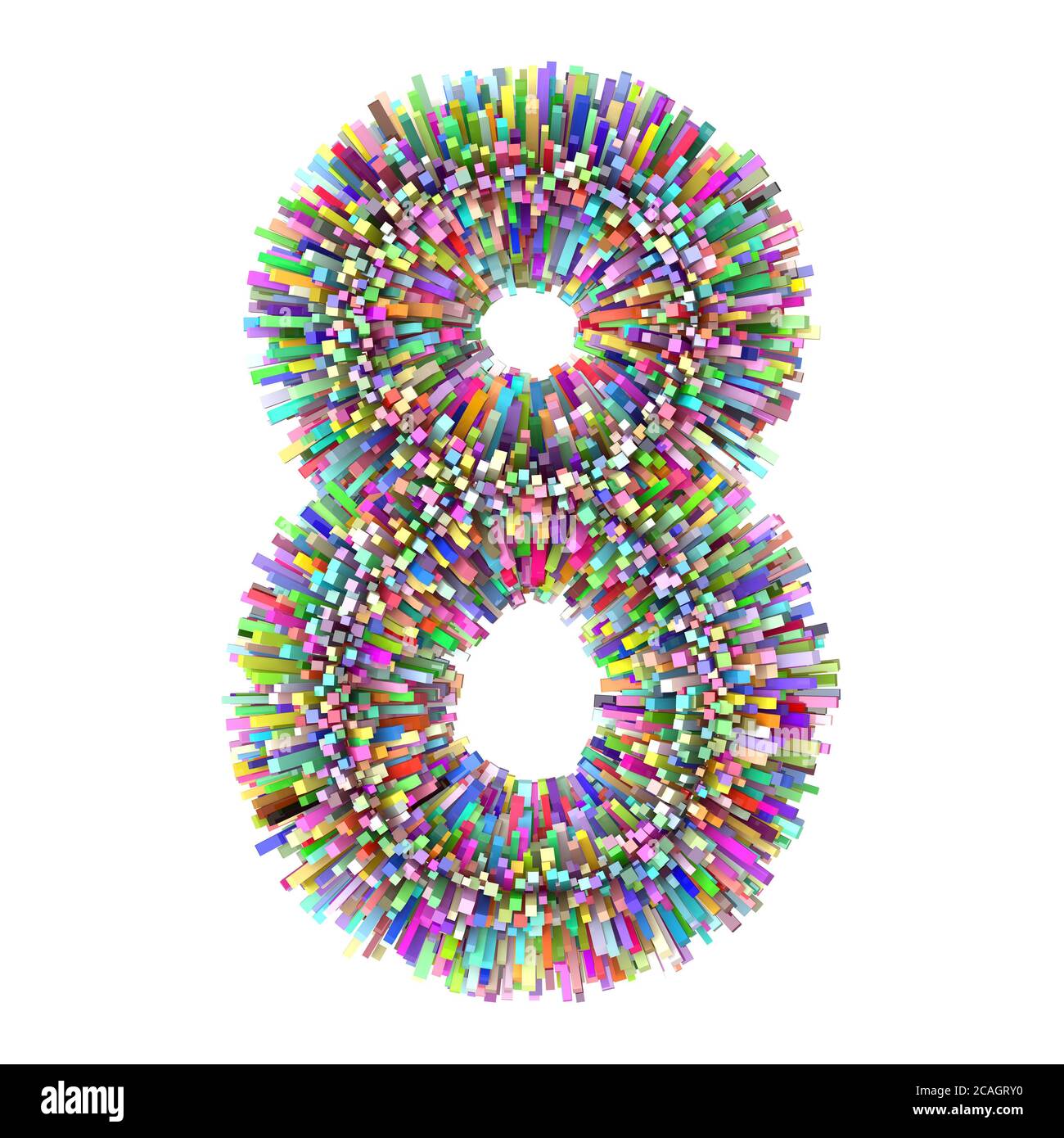 3d Multicolor Bricks creative cute decorative number 8 Stock Photo - Alamy