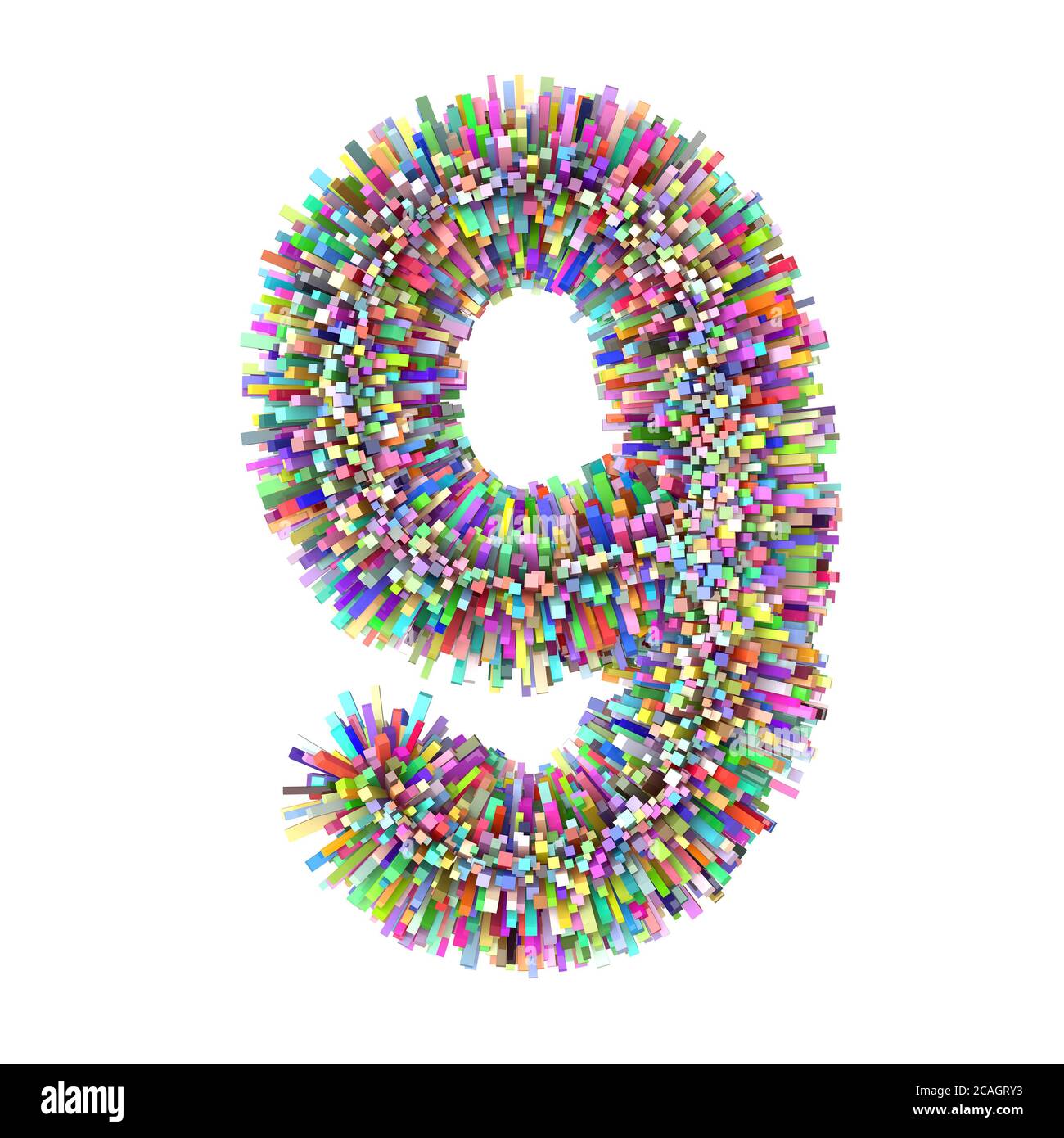3d Multicolor Bricks creative cute decorative number 9 Stock Photo - Alamy