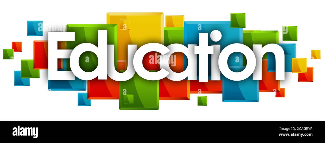 education word in rectangles background Stock Photo - Alamy