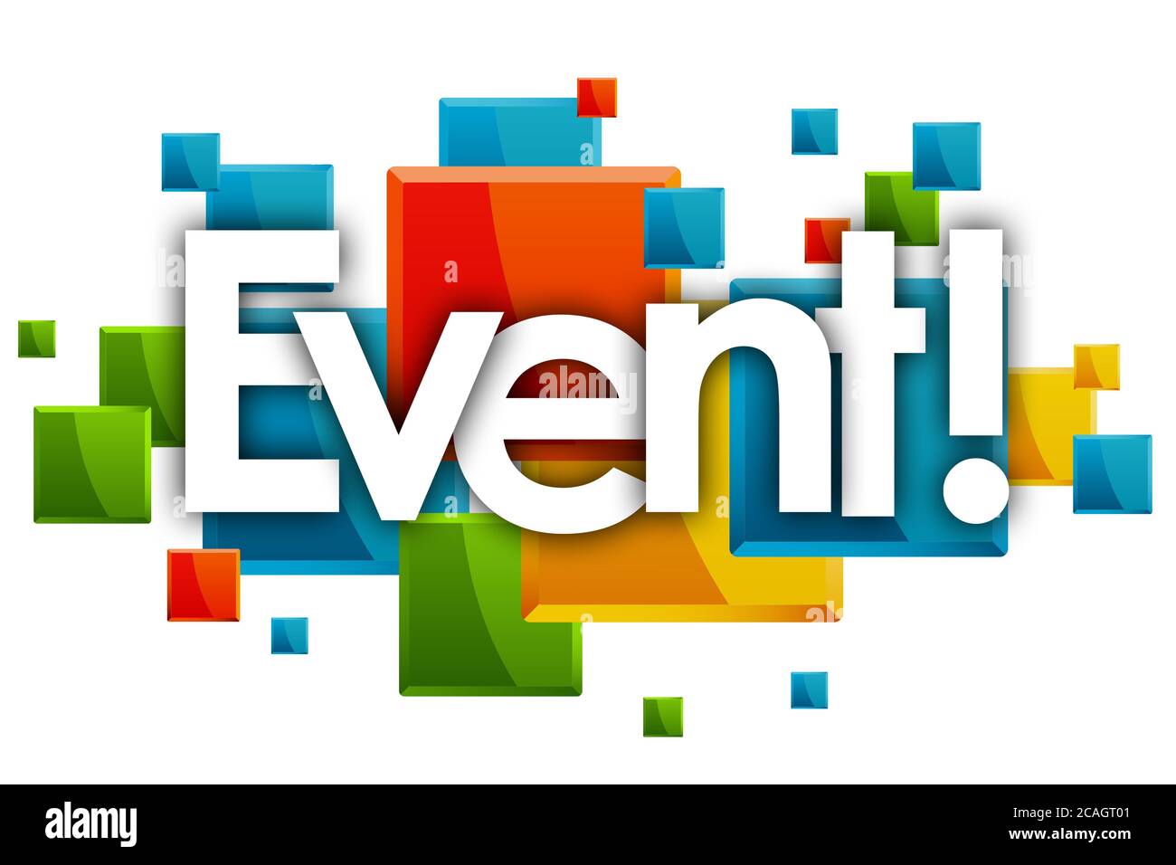 event word in rectangles and white background Stock Photo - Alamy