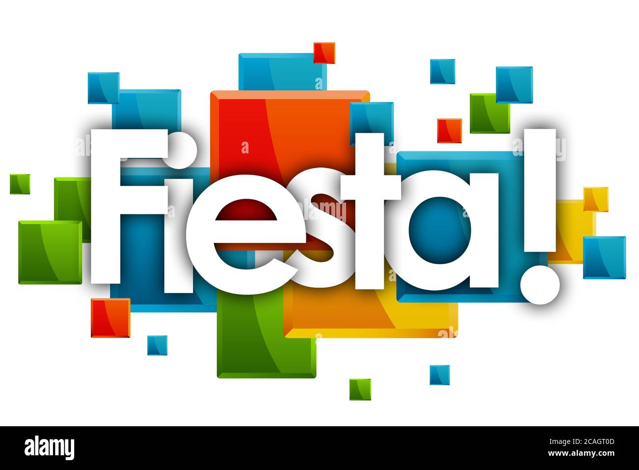 fiesta word in rectangles and white background Stock Photo - Alamy