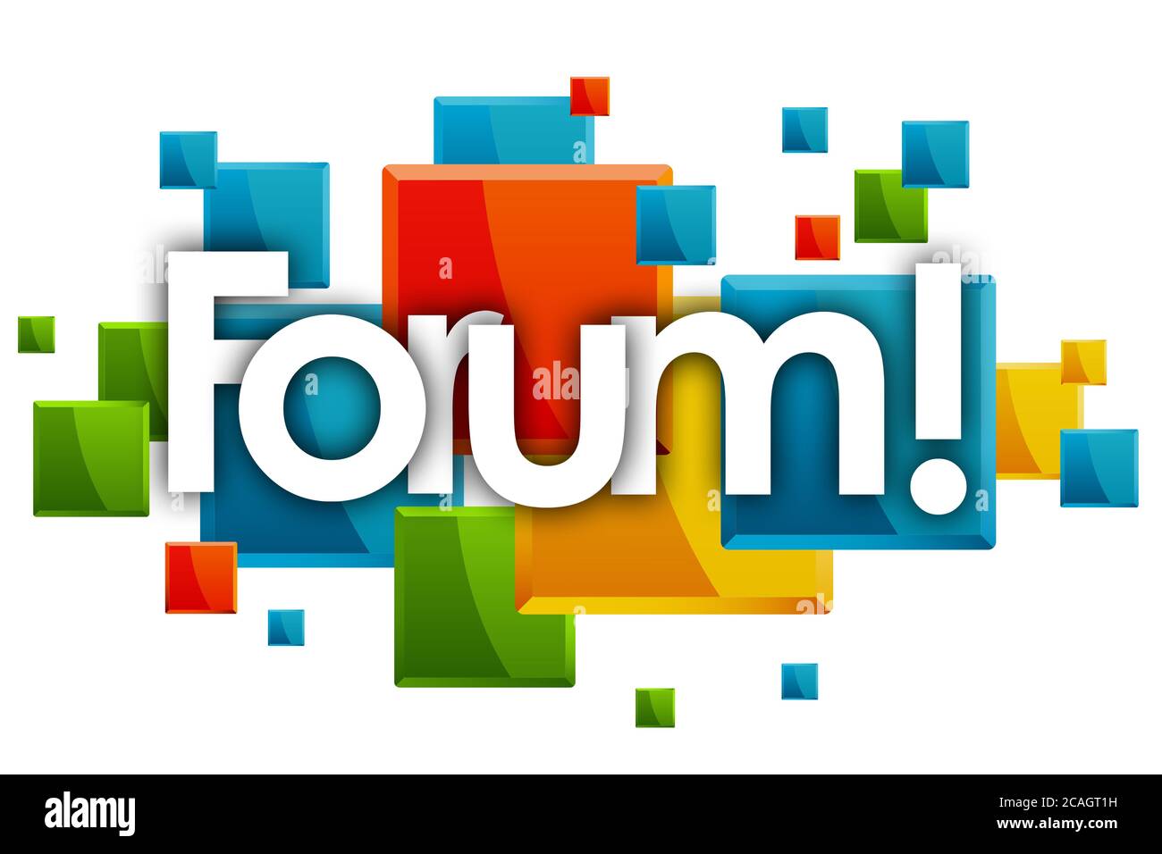 forum word in rectangles and white background Stock Photo - Alamy