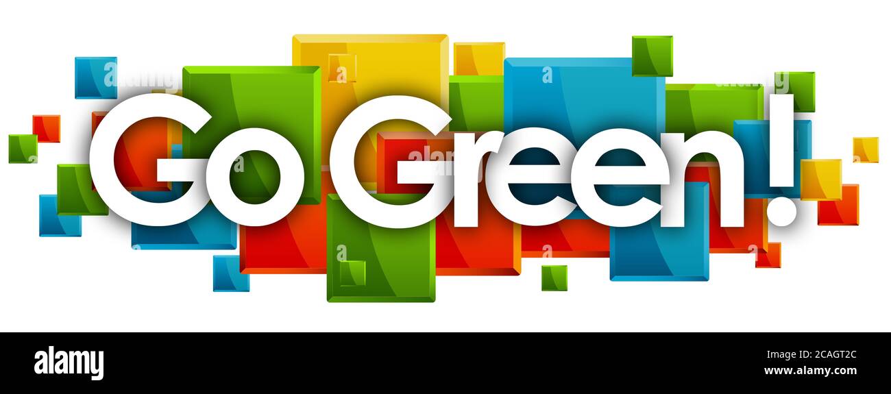 go green word in rectangles background Stock Photo - Alamy