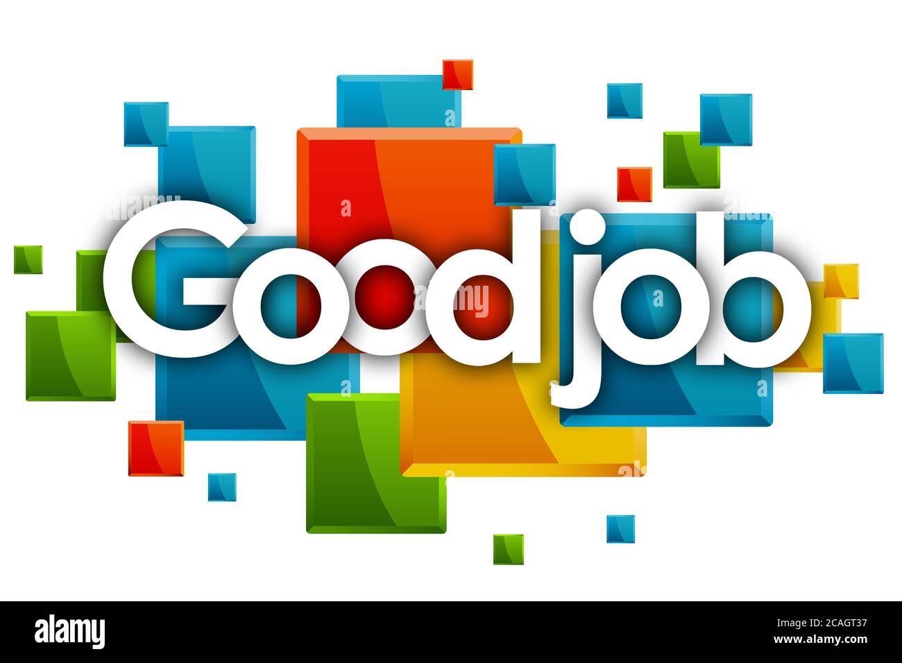 good job word in rectangles and white background Stock Photo - Alamy