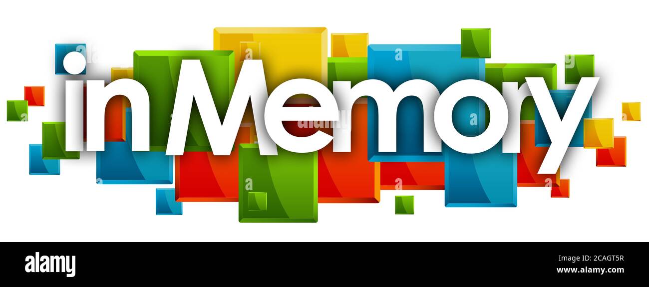 in memory word in rectangles background Stock Photo - Alamy