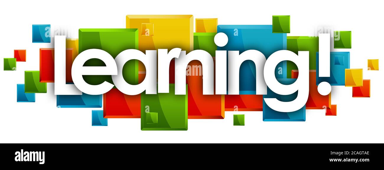 learning word in rectangles background Stock Photo - Alamy