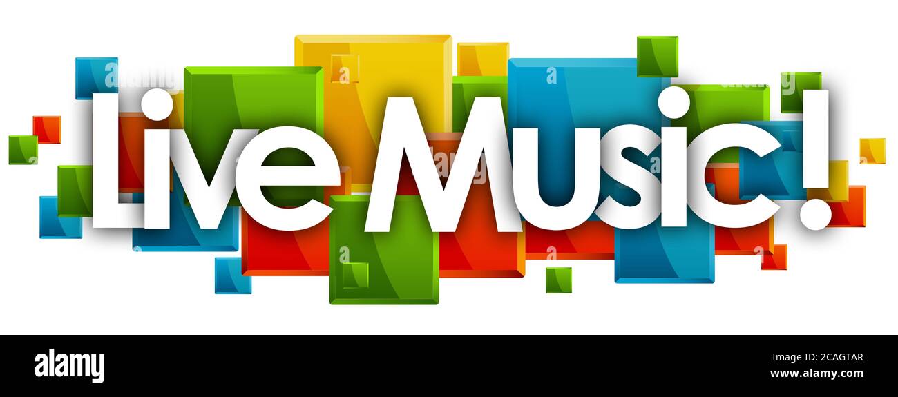 live music word in rectangles background Stock Photo - Alamy