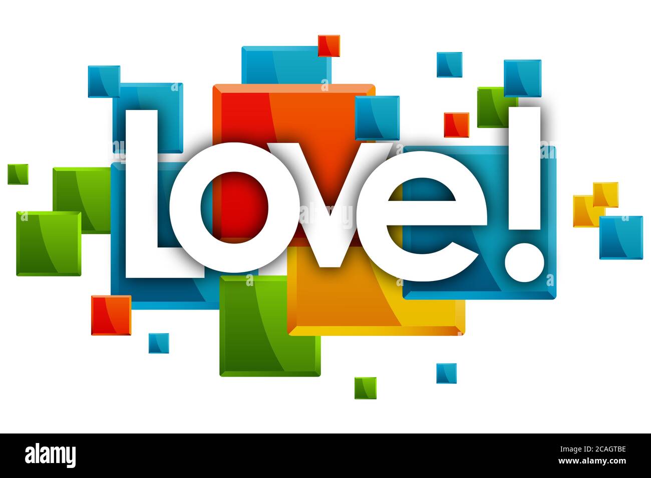 Love word in bright Cut Out Stock Images & Pictures - Alamy
