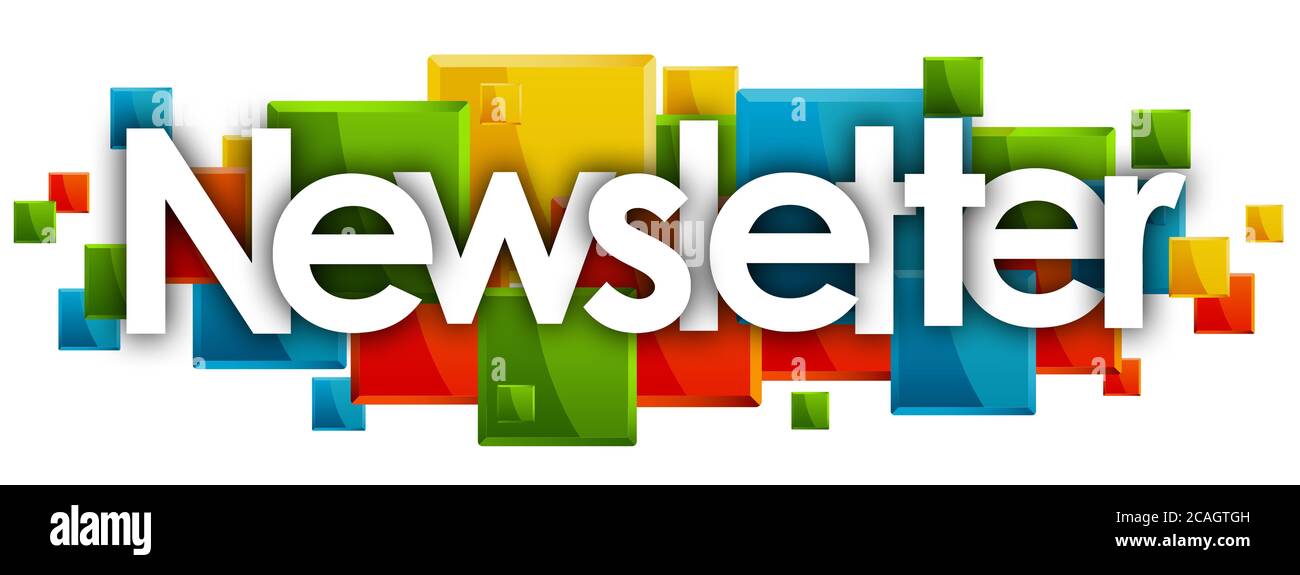 newsletter word in rectangles background Stock Photo - Alamy
