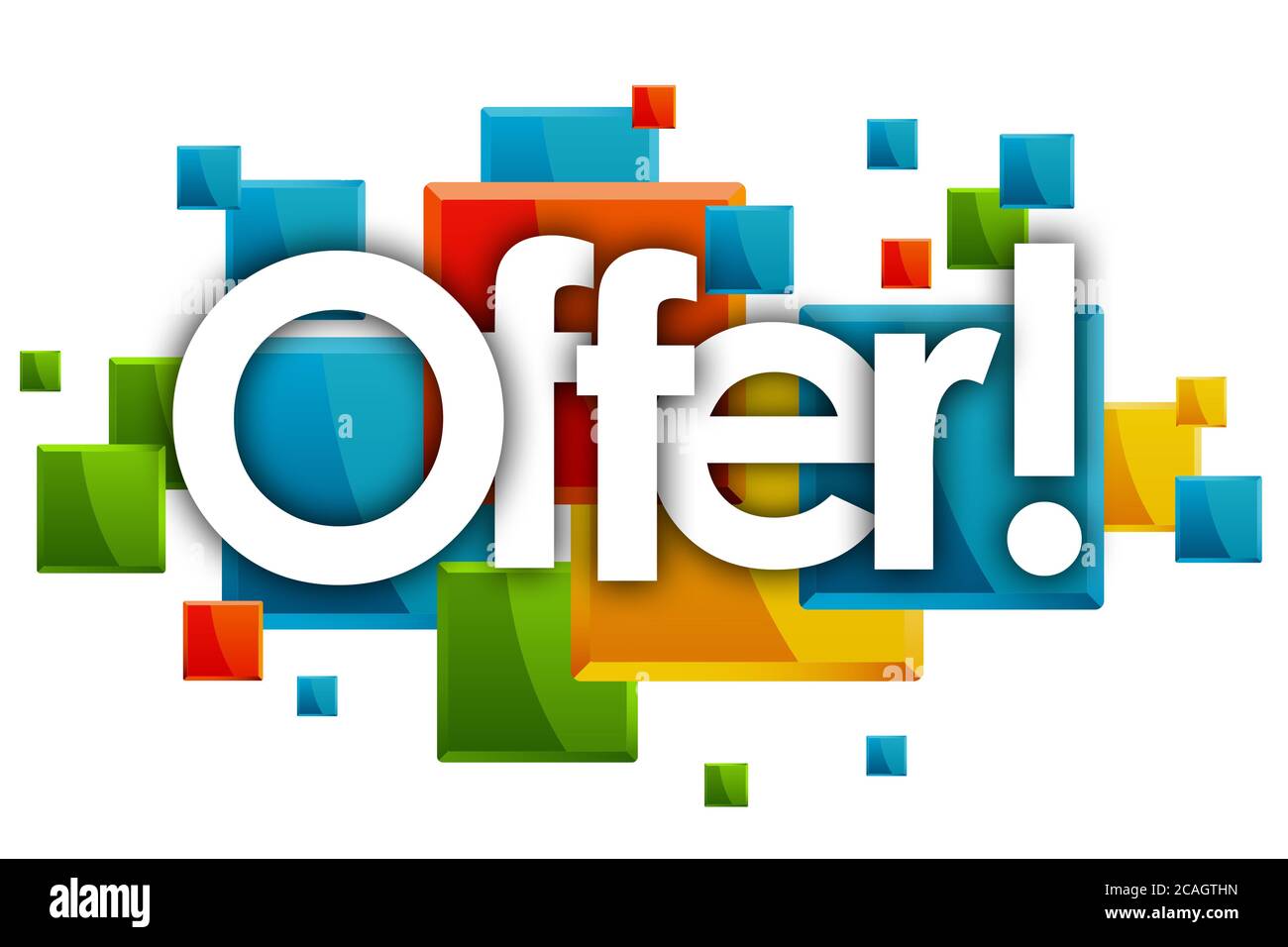 offer word in rectangles and white background Stock Photo - Alamy