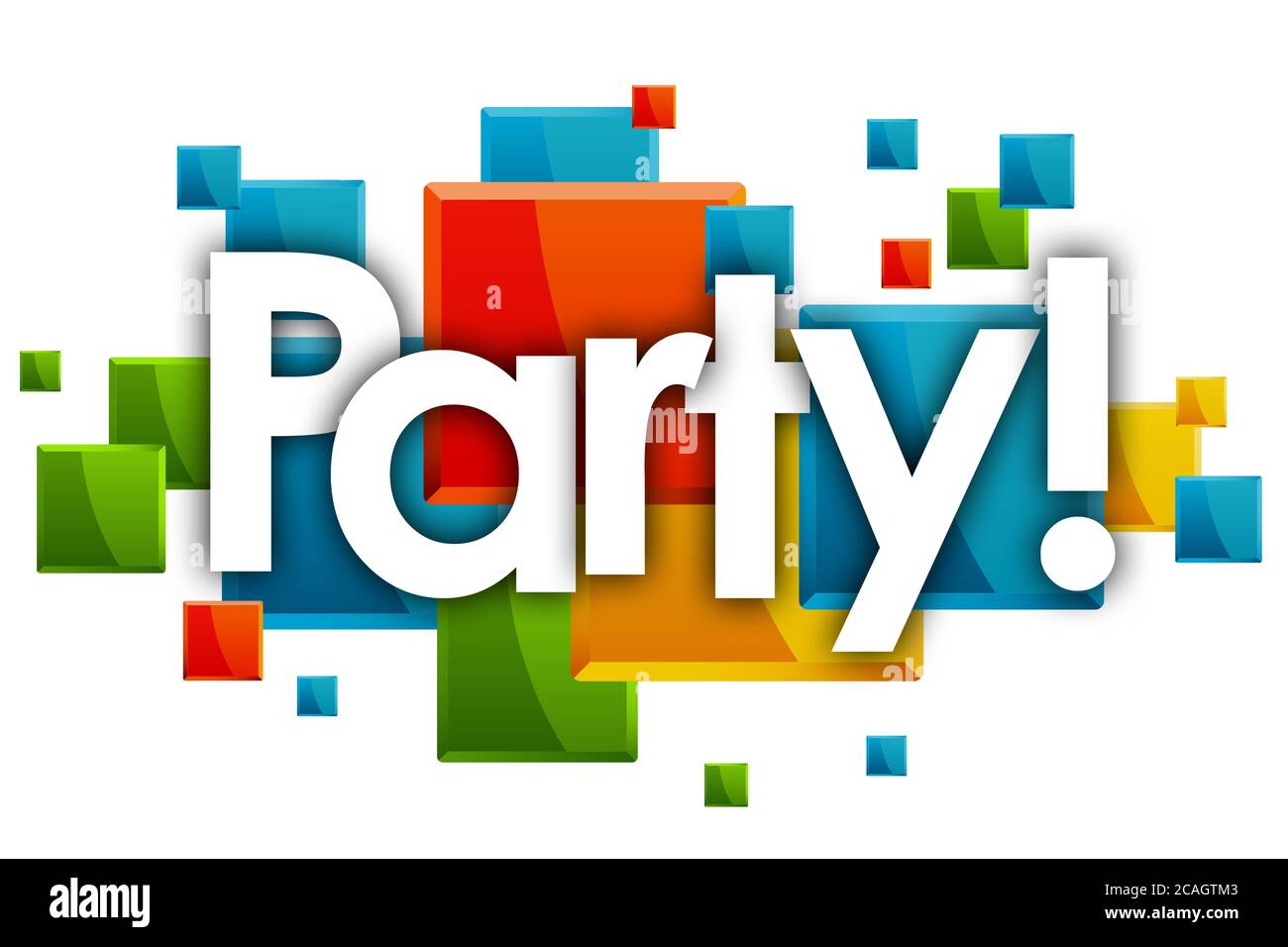 party word in rectangles background Stock Photo - Alamy