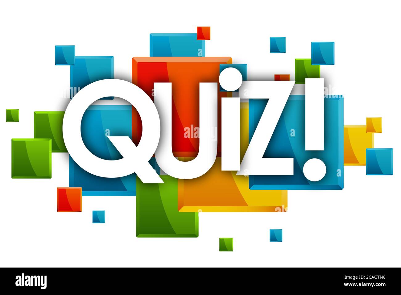 quiz word in rectangles and white background Stock Photo - Alamy