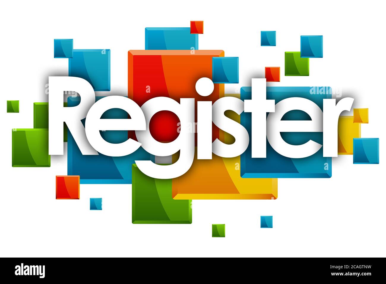 register word in rectangles background Stock Photo - Alamy
