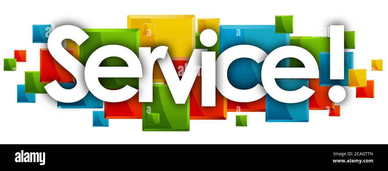 service word in rectangles background Stock Photo - Alamy