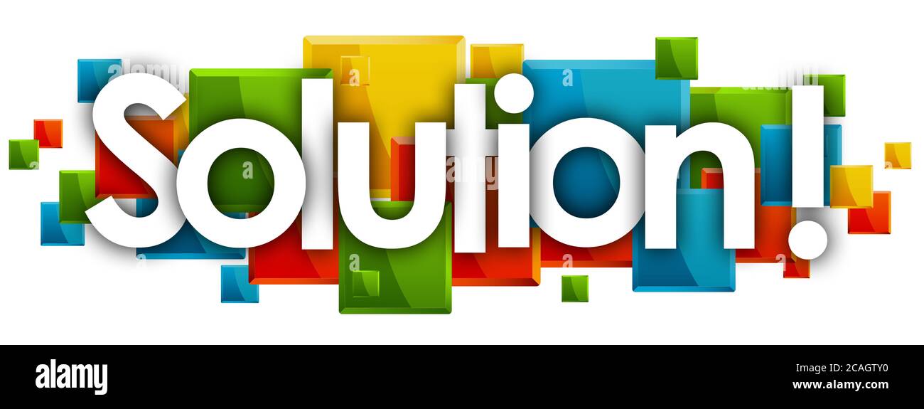 solution word in rectangles background Stock Photo - Alamy
