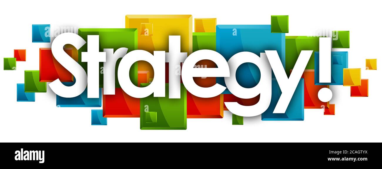 strategy word in rectangles background Stock Photo - Alamy