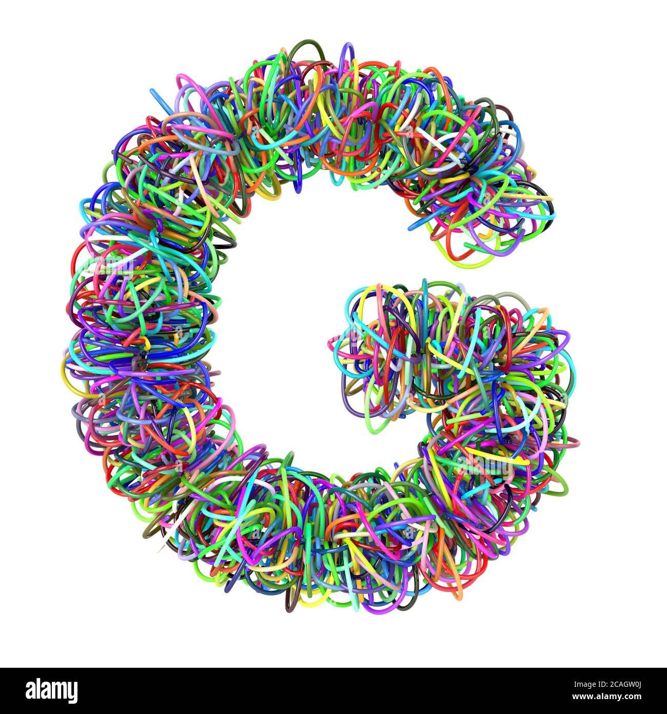 3d colored wires creative cartoon decorative letter G Stock Photo - Alamy
