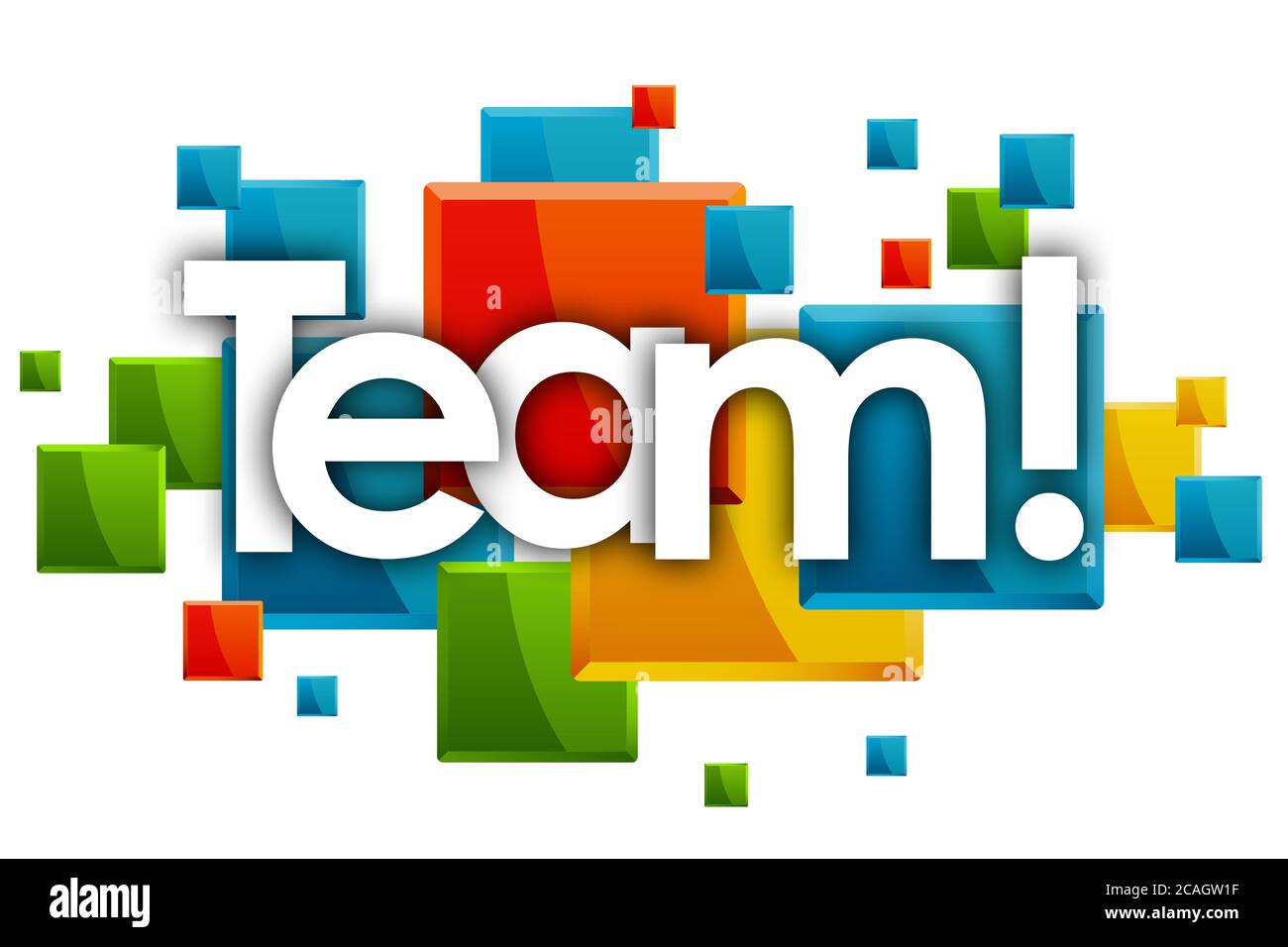team word in rectangles and white background Stock Photo - Alamy
