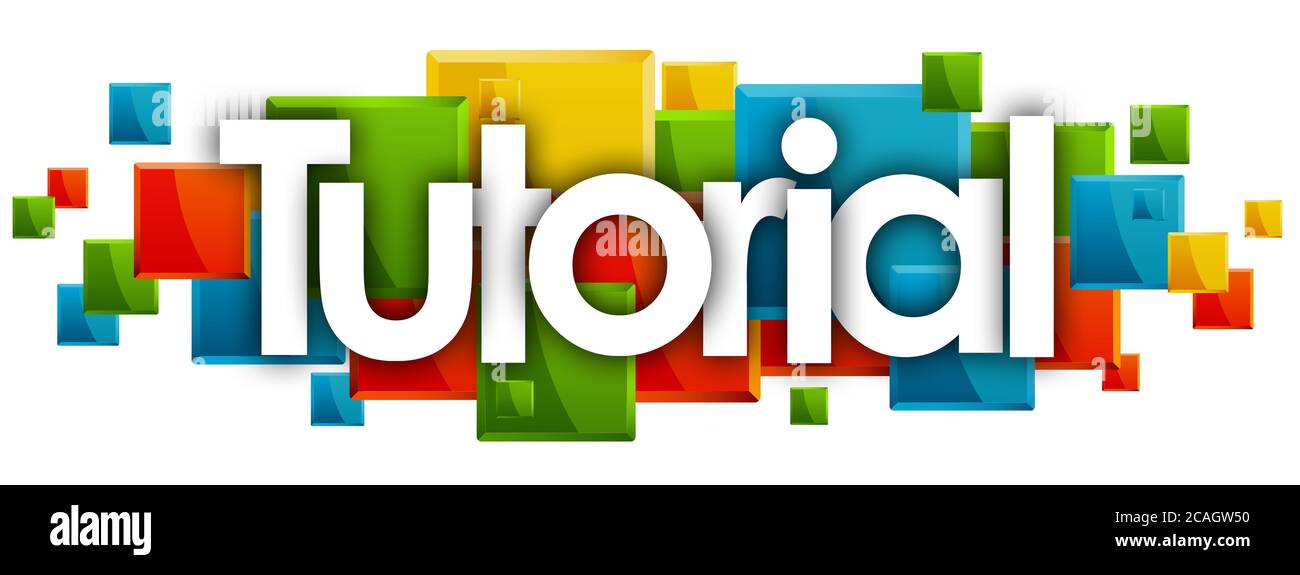 tutorial word in rectangles background Stock Photo - Alamy