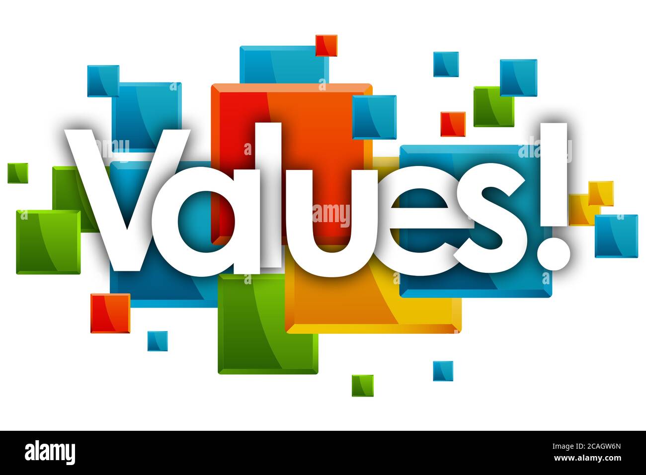 values word in rectangles background Stock Photo - Alamy