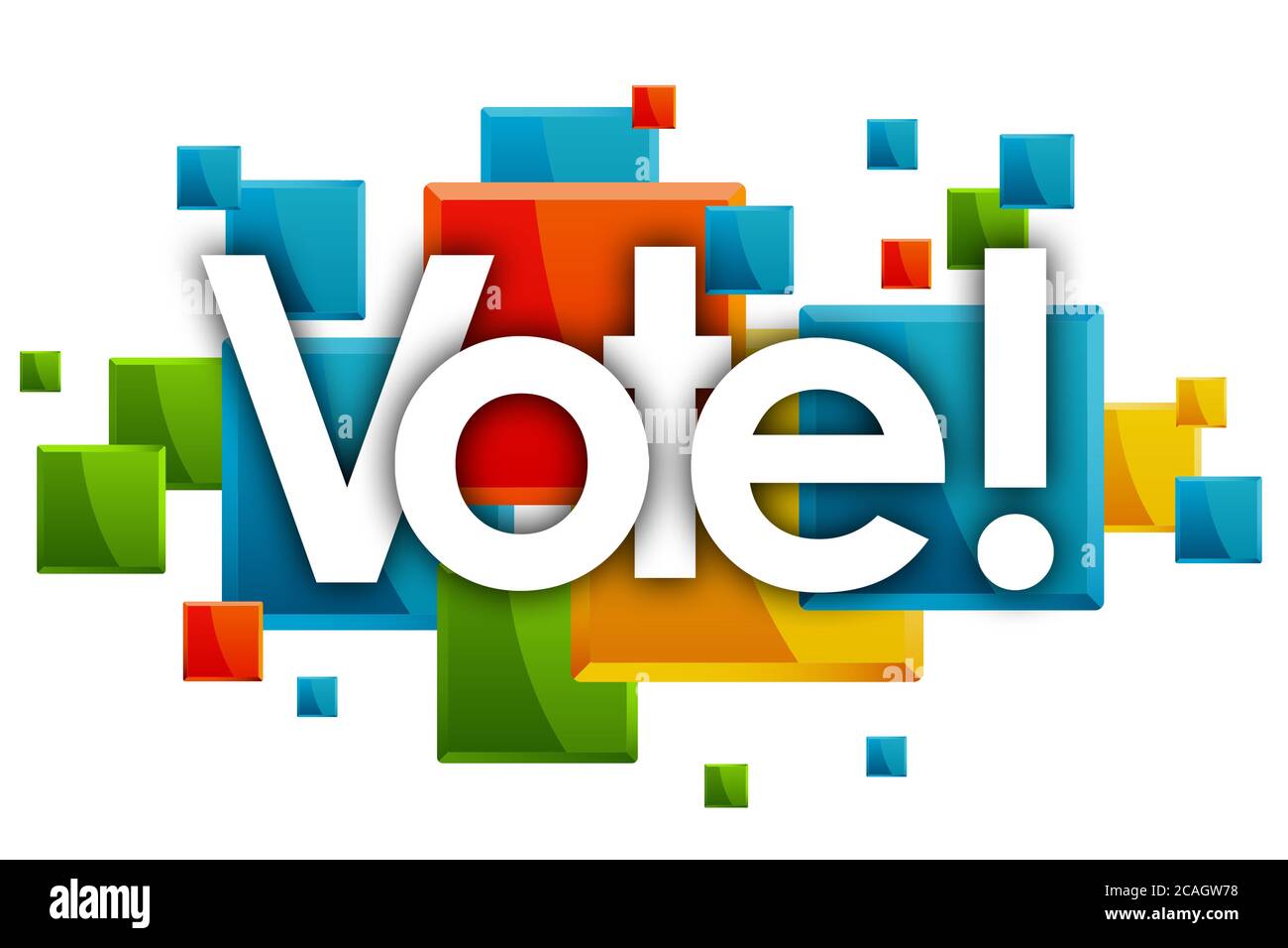 vote word in rectangles and white background Stock Photo - Alamy