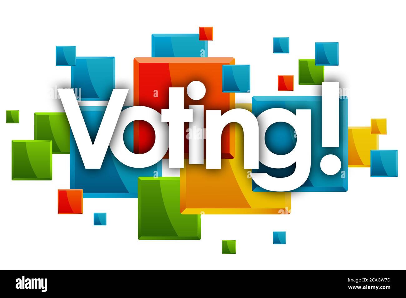 voting word in rectangles and white background Stock Photo - Alamy