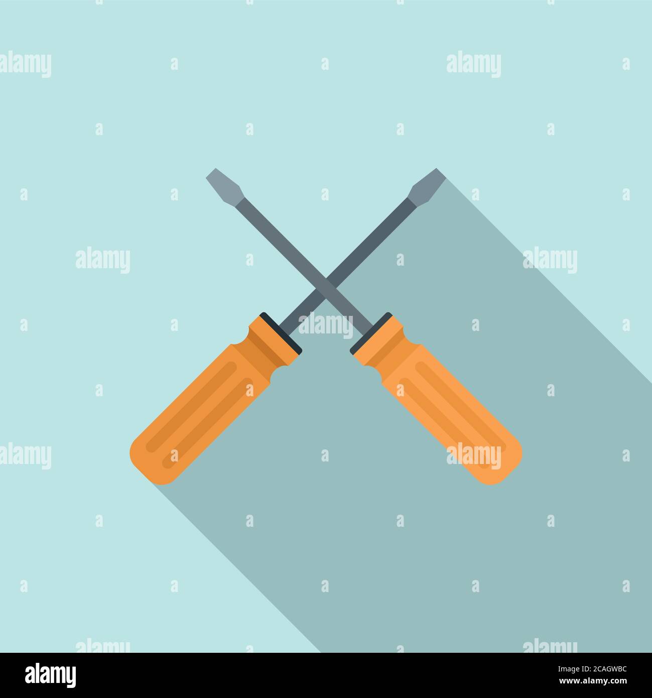 Crossed screwdrivers icon. Flat illustration of crossed screwdrivers vector icon for web design ...