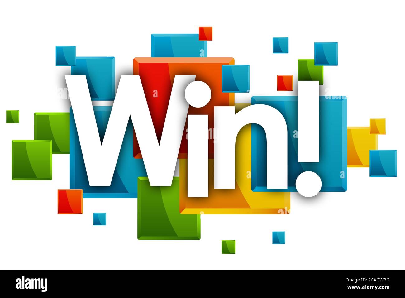win word in rectangles and white background Stock Photo - Alamy