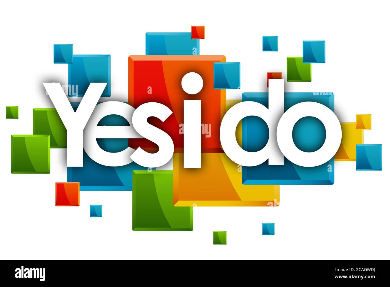 yes i do word in rectangles and white background Stock Photo - Alamy