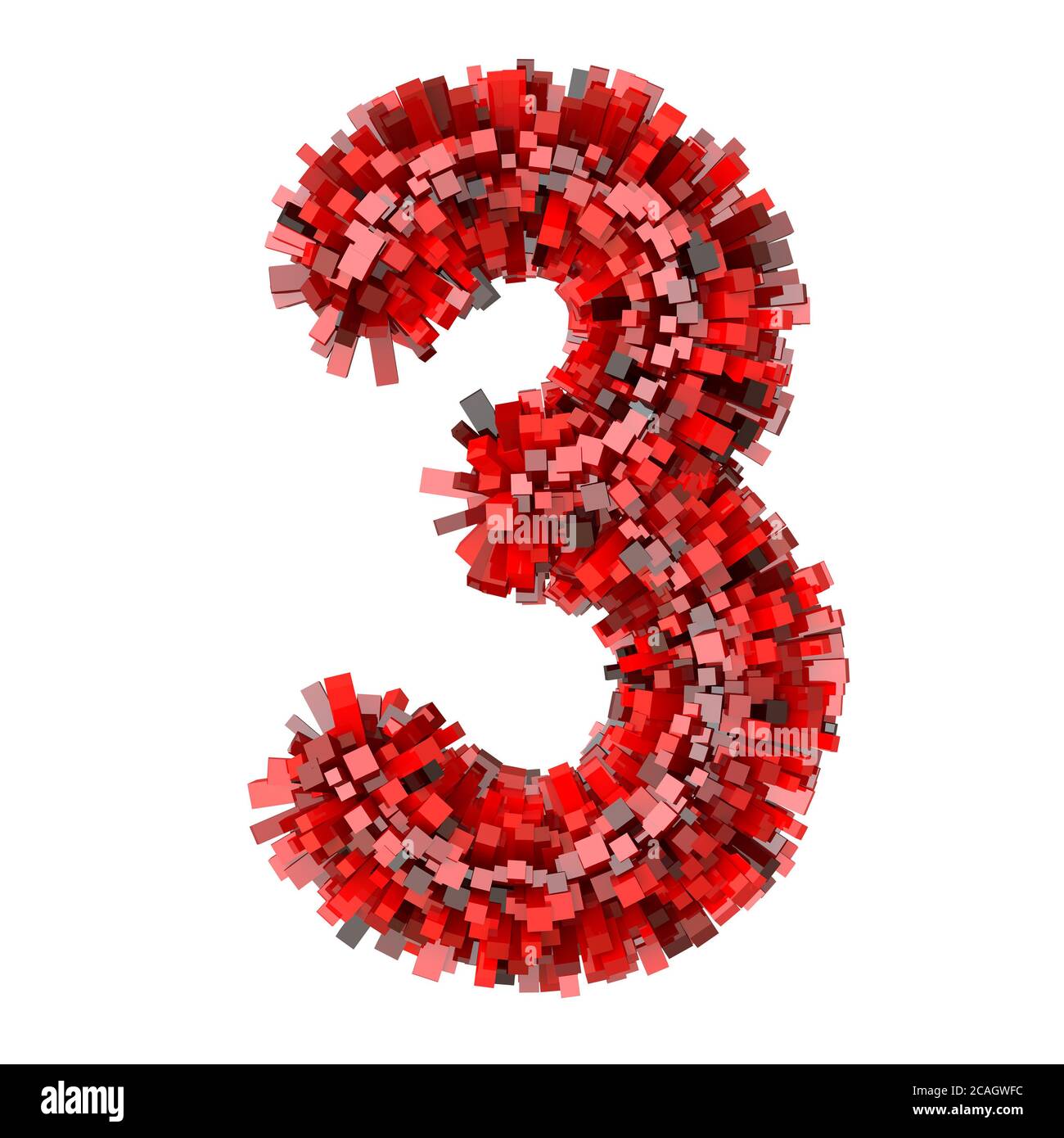 3d Red Bricks creative cartoon decorative number 3 Stock Photo - Alamy