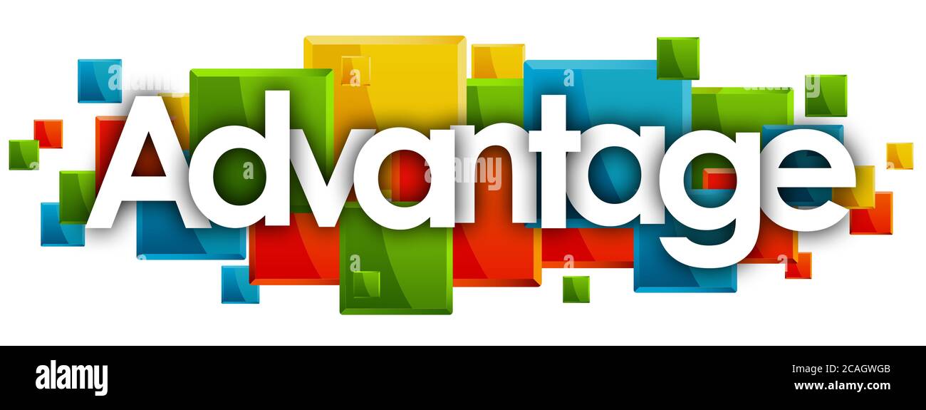 advantage word in rectangles background Stock Photo - Alamy