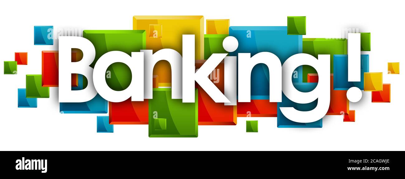 Banking word in rectangles background Stock Photo - Alamy