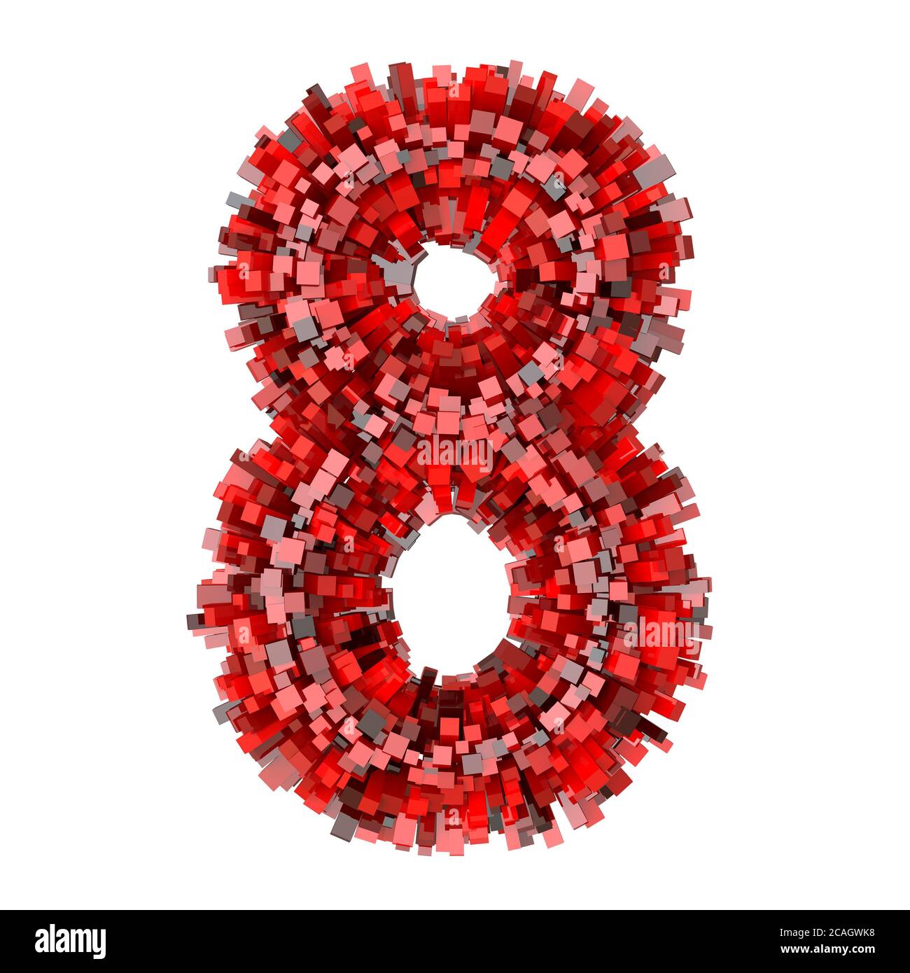 3d Red Bricks creative cartoon decorative number 8 Stock Photo - Alamy