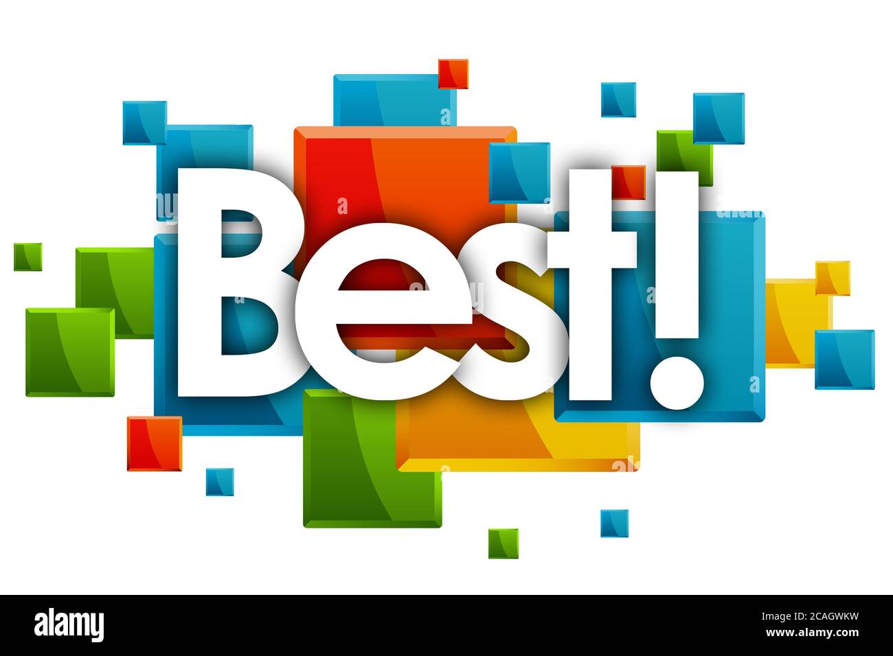best word in rectangles and white background Stock Photo - Alamy