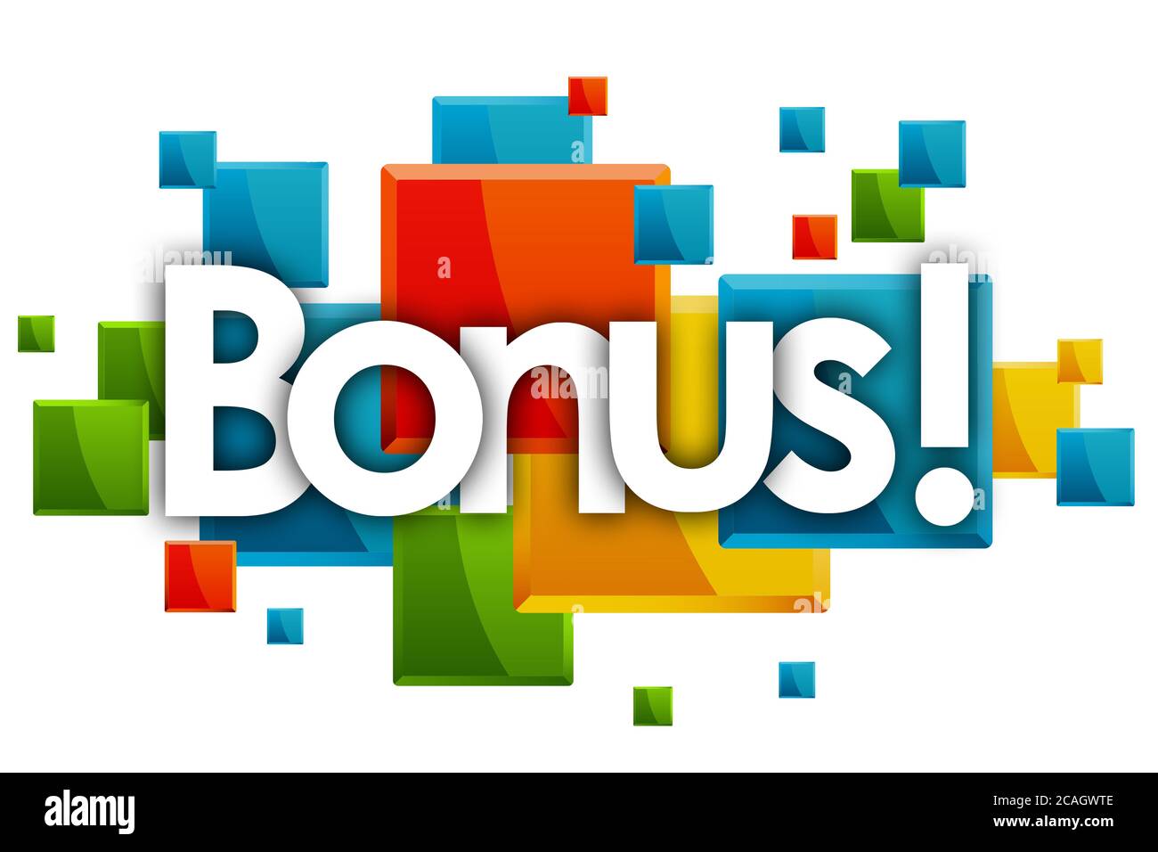 bonus word in rectangles and white background Stock Photo - Alamy