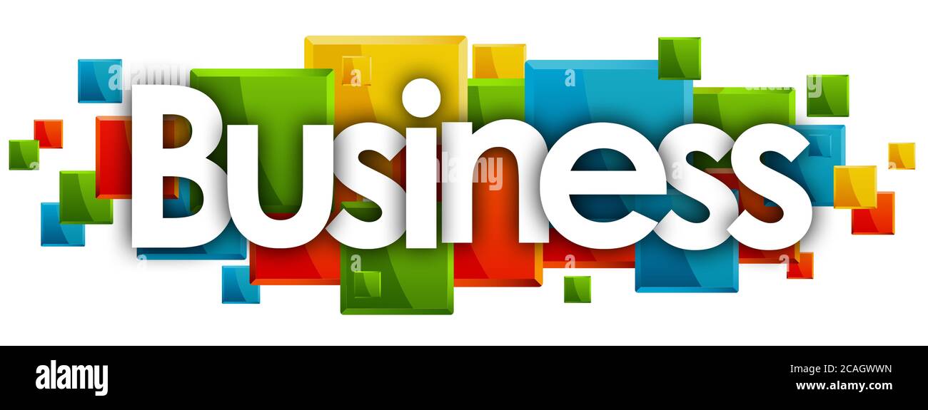 business word in rectangles background Stock Photo - Alamy