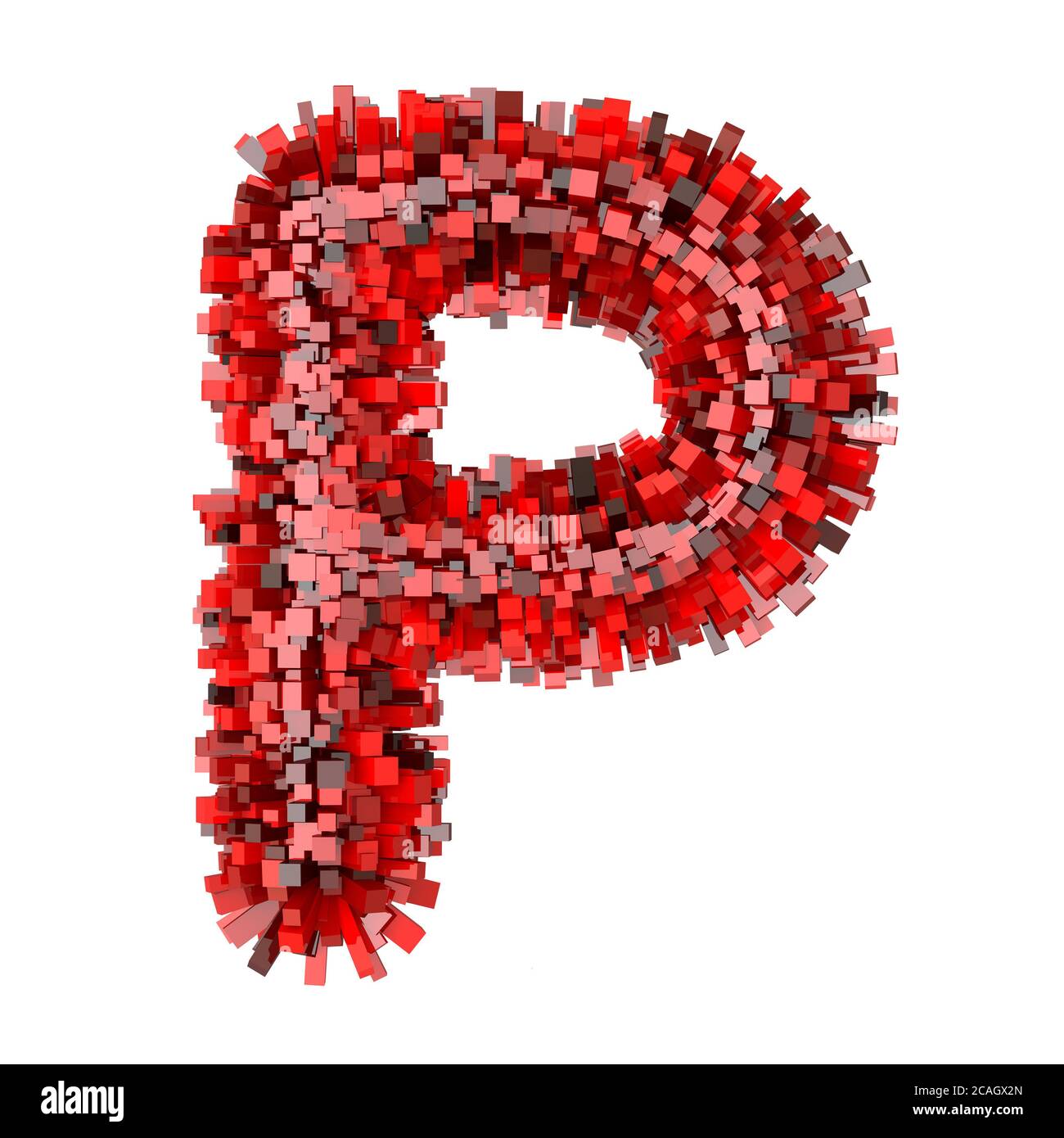 3d Red Bricks cartoon creative decorative letter P Stock Photo - Alamy