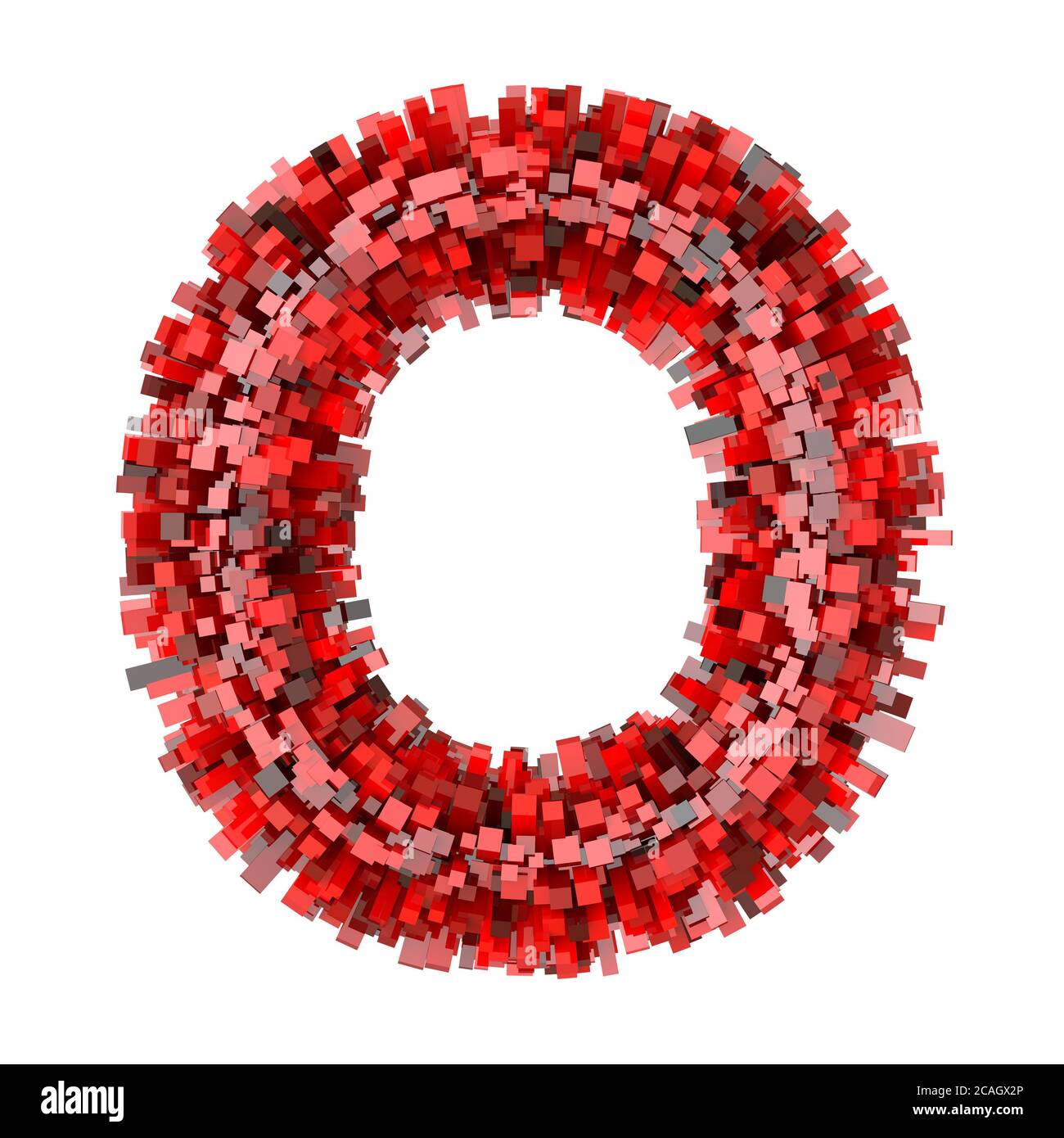 3d Red Bricks cartoon creative decorative letter O Stock Photo - Alamy
