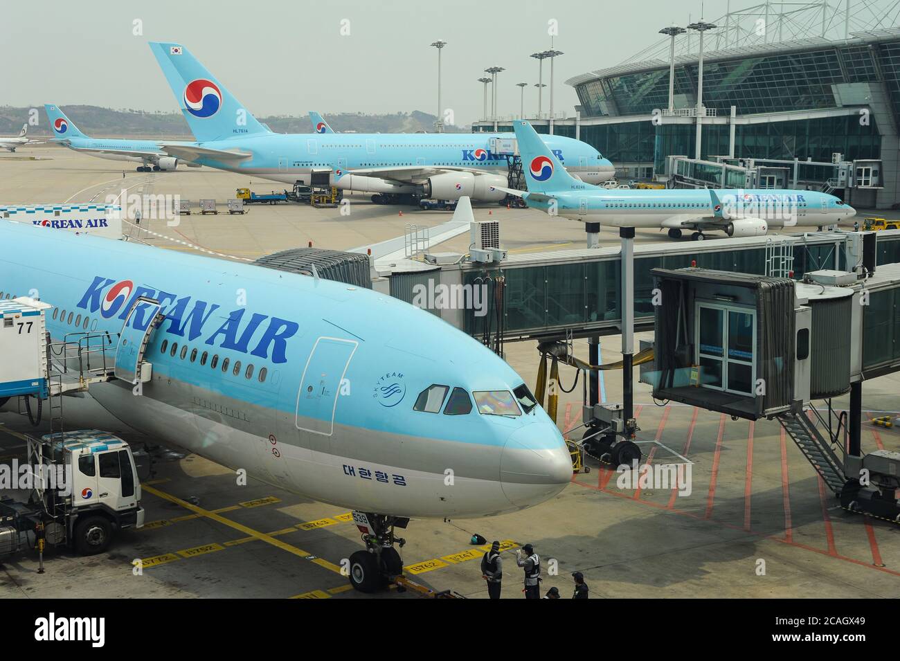 03.05.2013, Seoul, , South Korea - Passenger planes of the South Korean ...