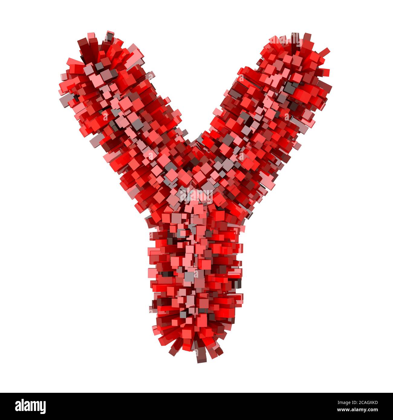 3d Red Bricks cartoon creative decorative letter Y Stock Photo - Alamy