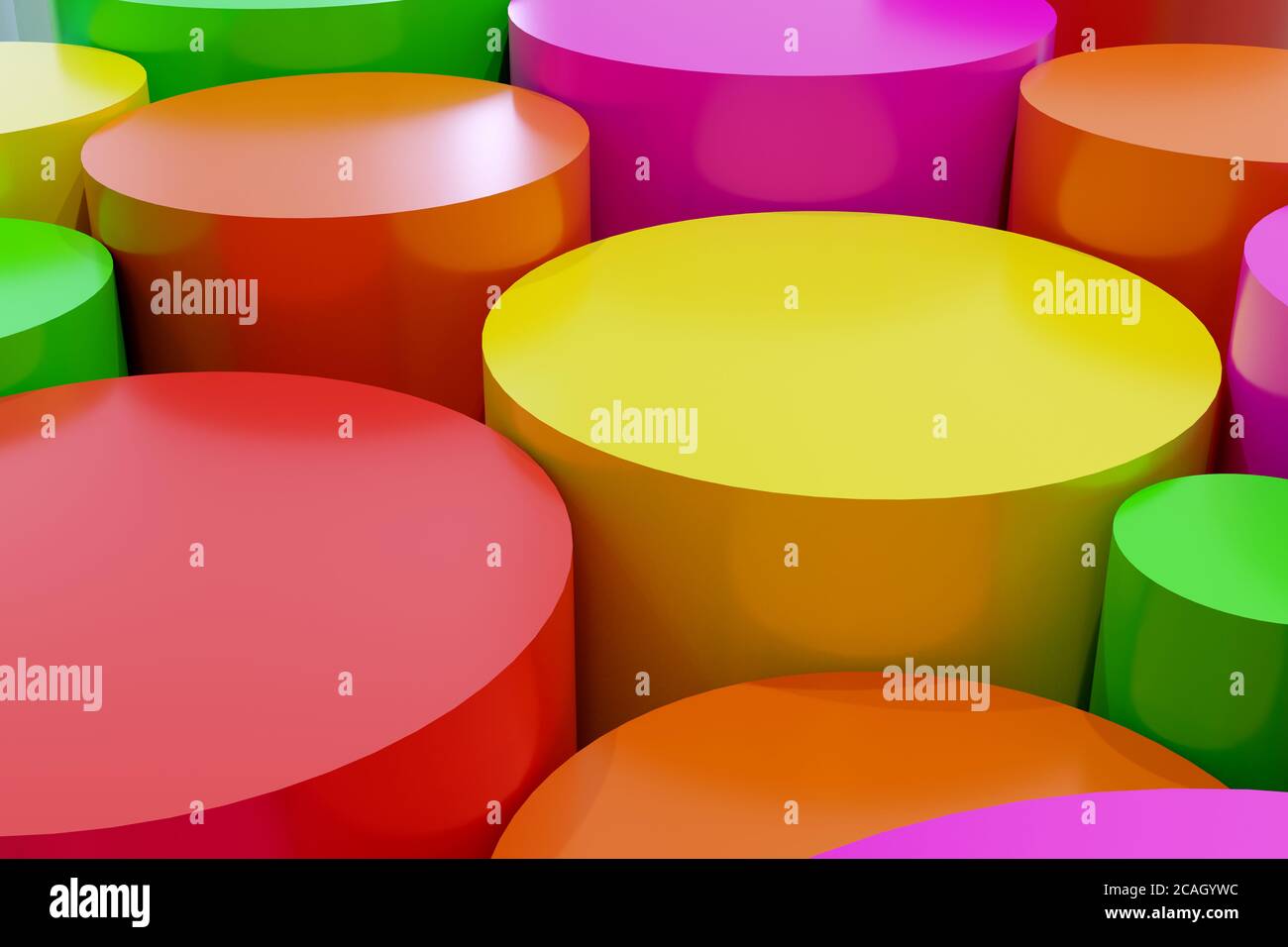 3d rendering of an abstract composition with a lot of colorful ...