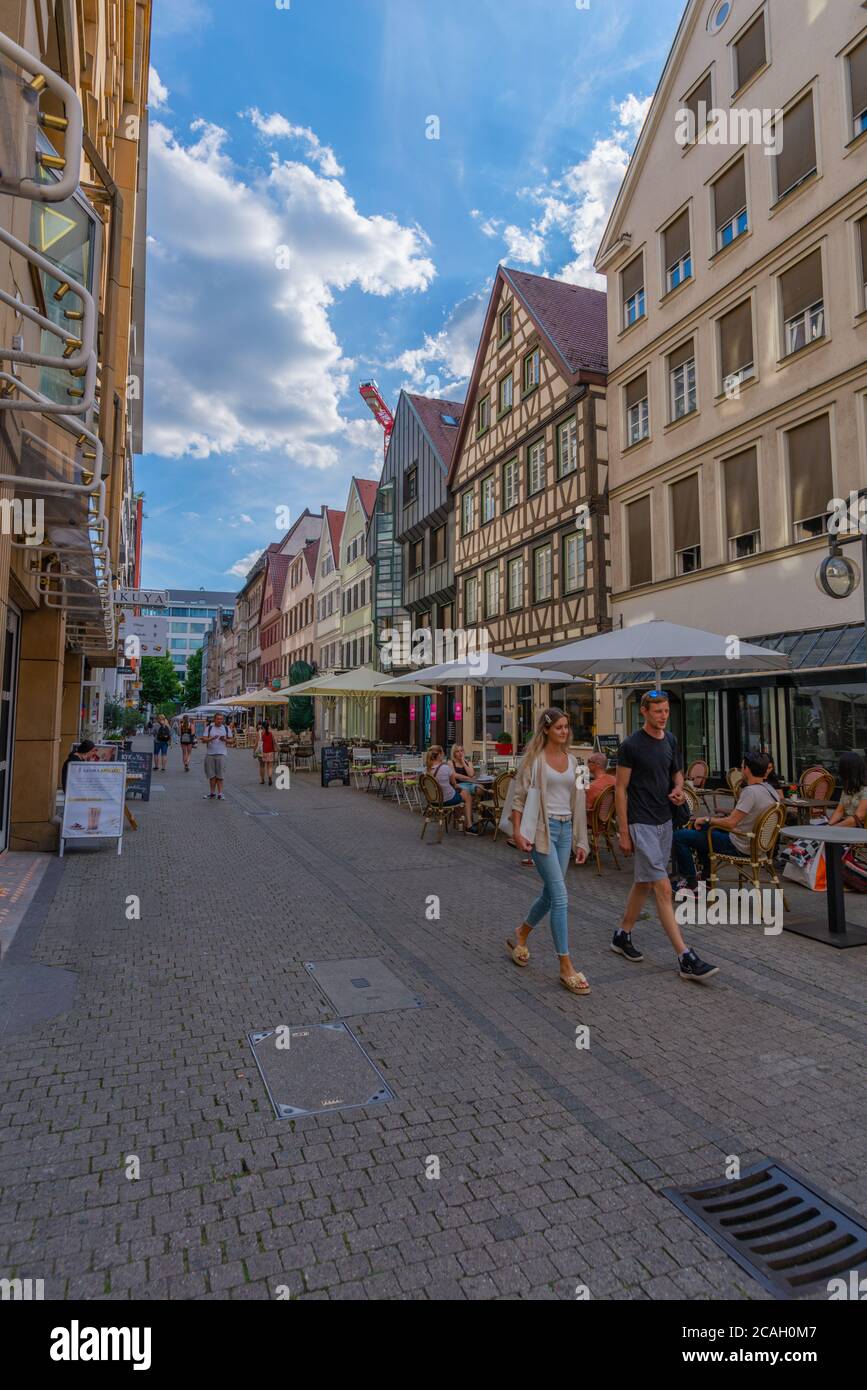Calwer Strasse, shopping street in the city centre, Stuttgart, Baden ...