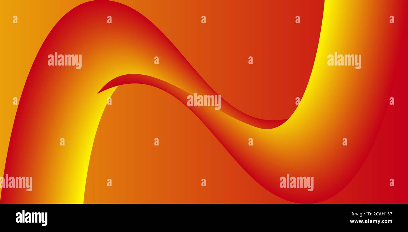 Modern orange wavy background 3d illustration Stock Photo - Alamy