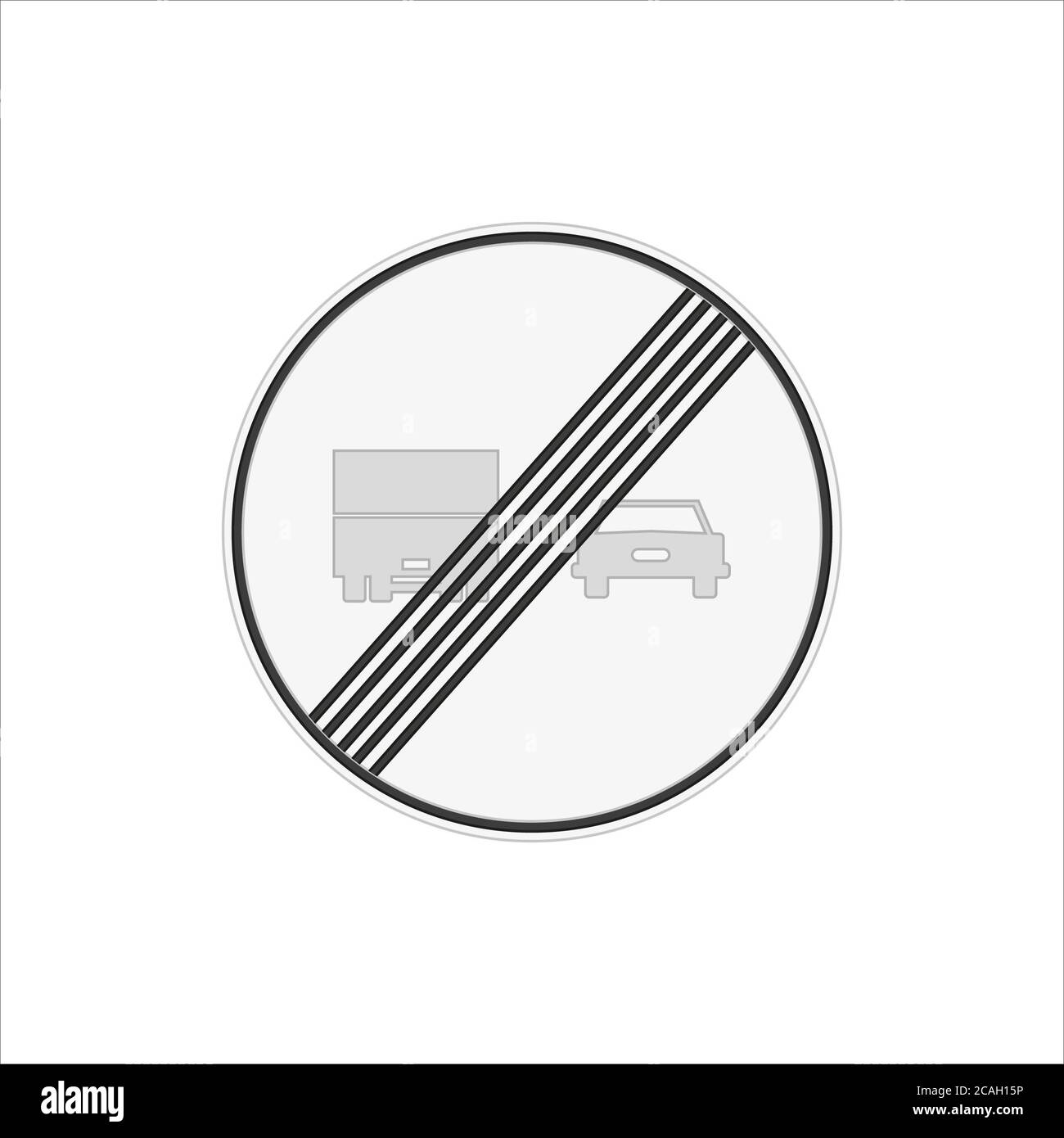 Illustration of a sign prohibiting overtaking isolated on a white ...